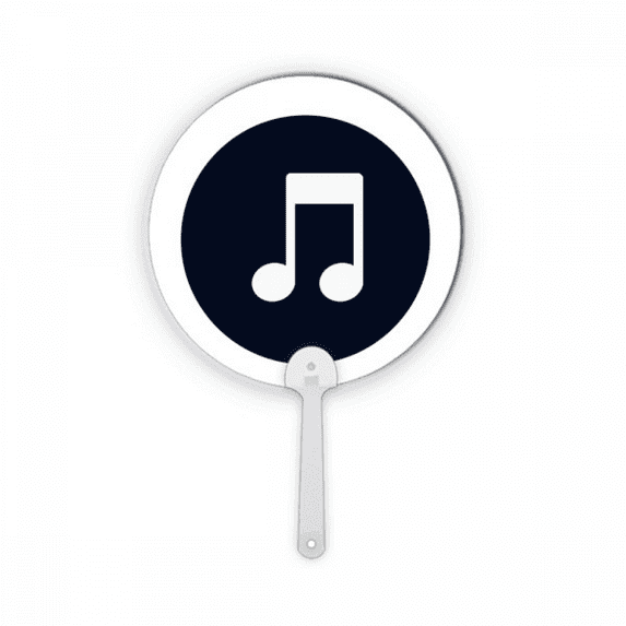 White Doubled-quaver Music Notes Plastic Round Handheld Fan Decorations ...