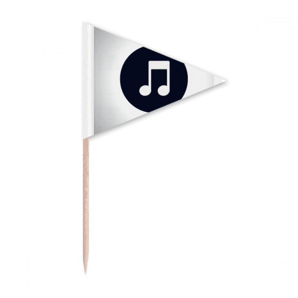 White Doubled-quaver Music Notes Toothpick Triangle Cupcake Toppers ...