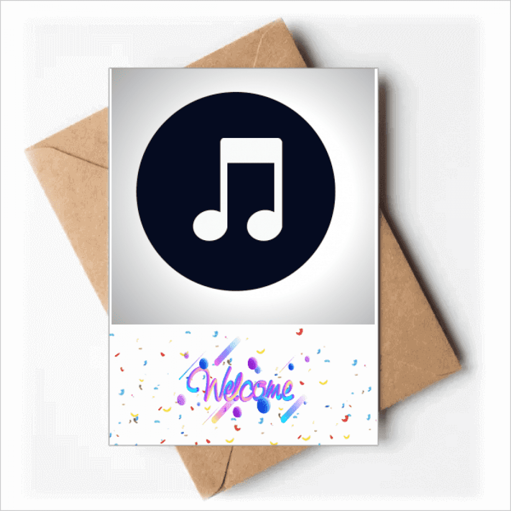 White Doubled-quaver Music Notes Welcome Back Greeting Cards Envelopes ...