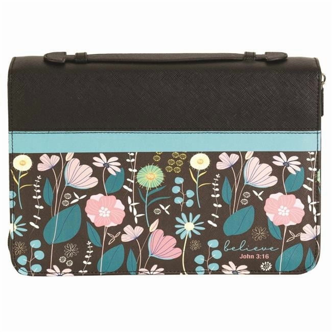 White Dove Designs 256891 Believe Bible Cover, Black & Floral - Extra ...