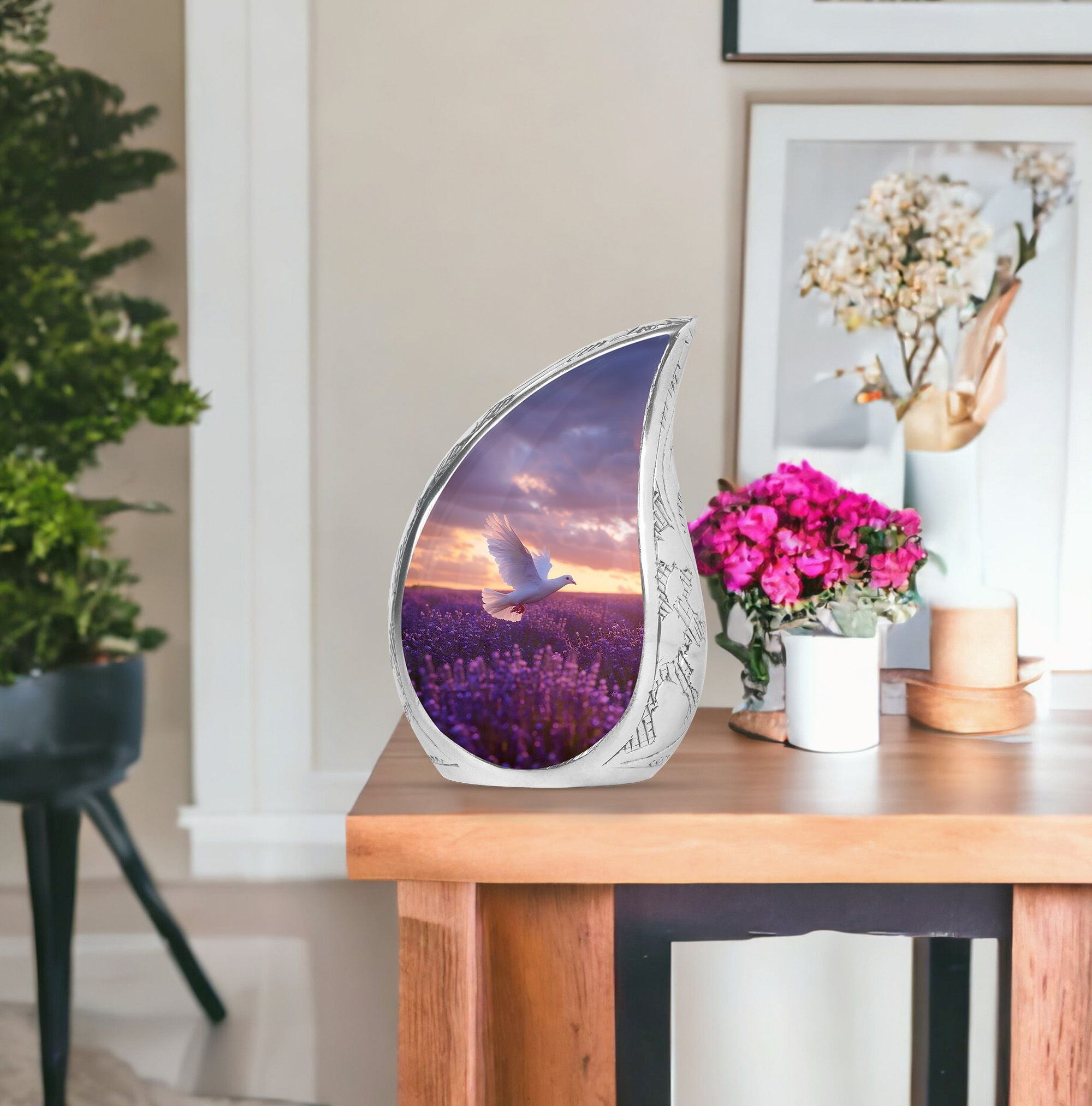 White Dove Flying Large Urns For Human Ashes Adult Female & Male ...