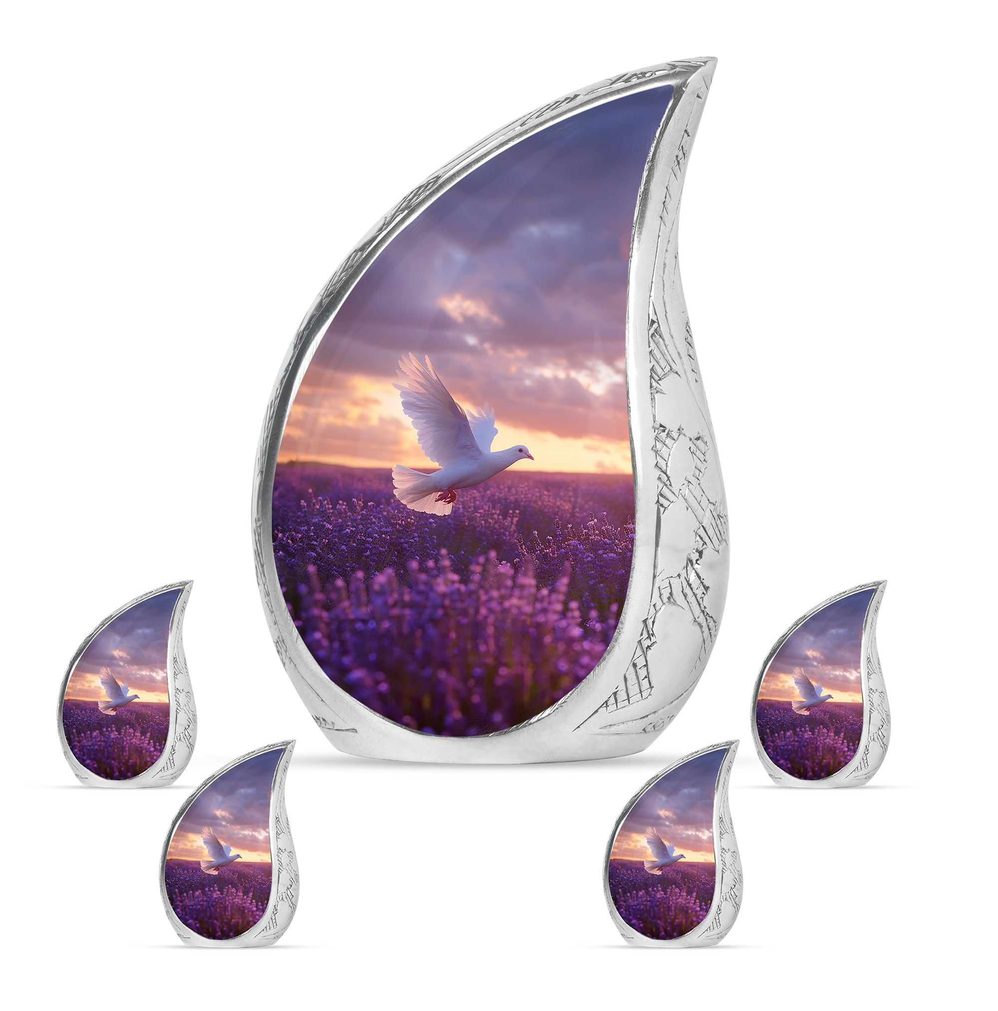 White Dove Flying Memorial Urn For Ashes For Women & Men - Cremation ...