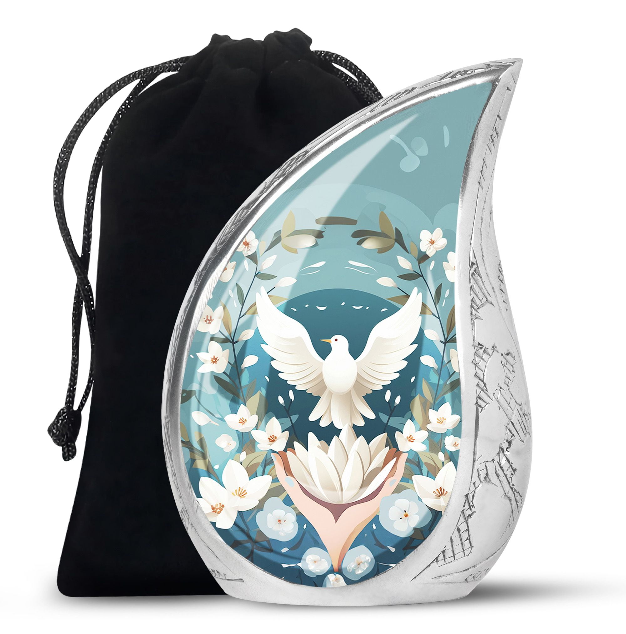 White Dove Urn, Memorial Urns for Human Ashes, Drop Urn for Ashes for ...
