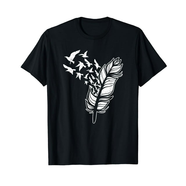 White Doves Feather Peace Freedom Media Writer Journalist T-Shirt ...