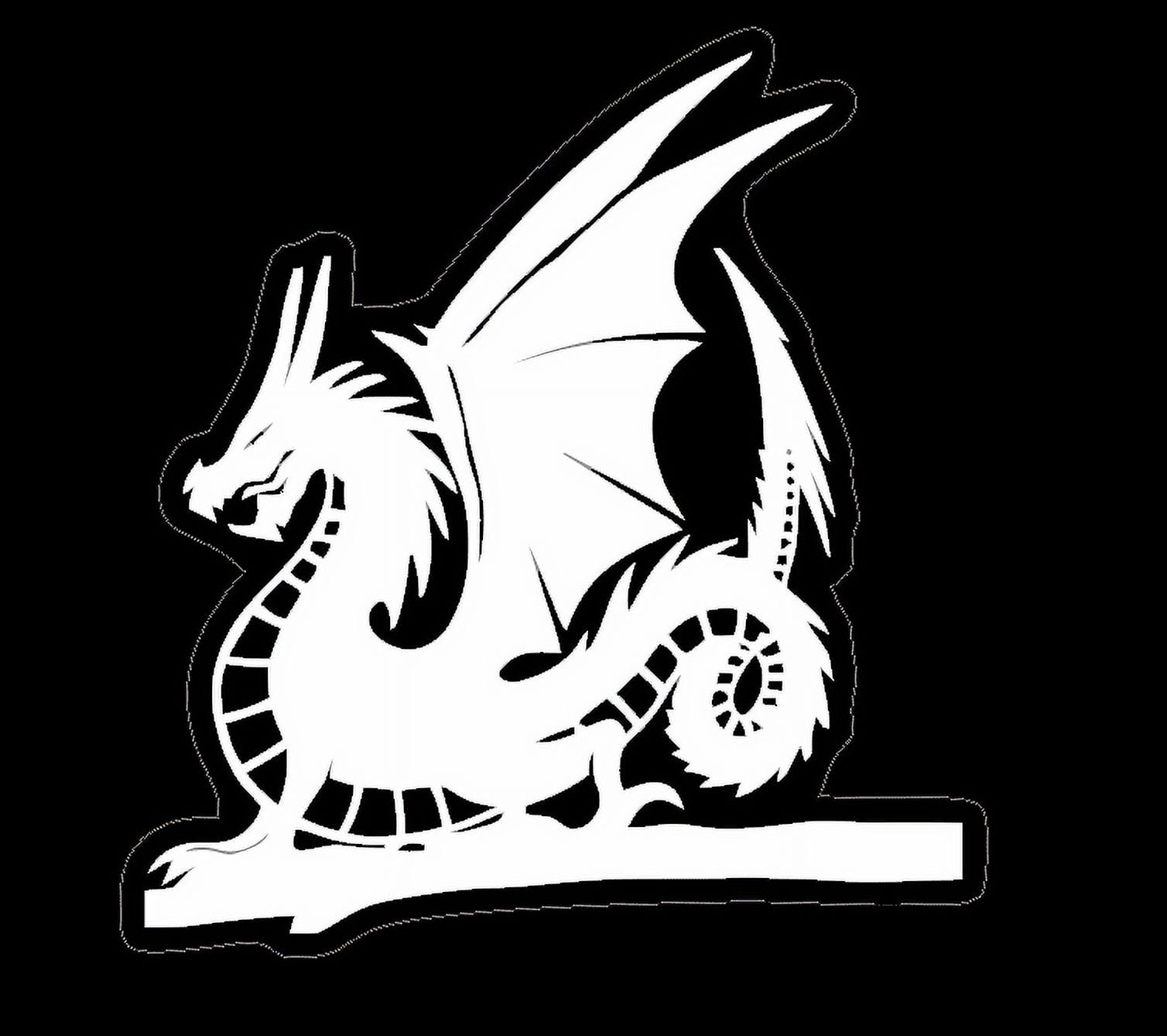 White Dragon on The Branch Silhouette Car Sticker, Mystical Car ...