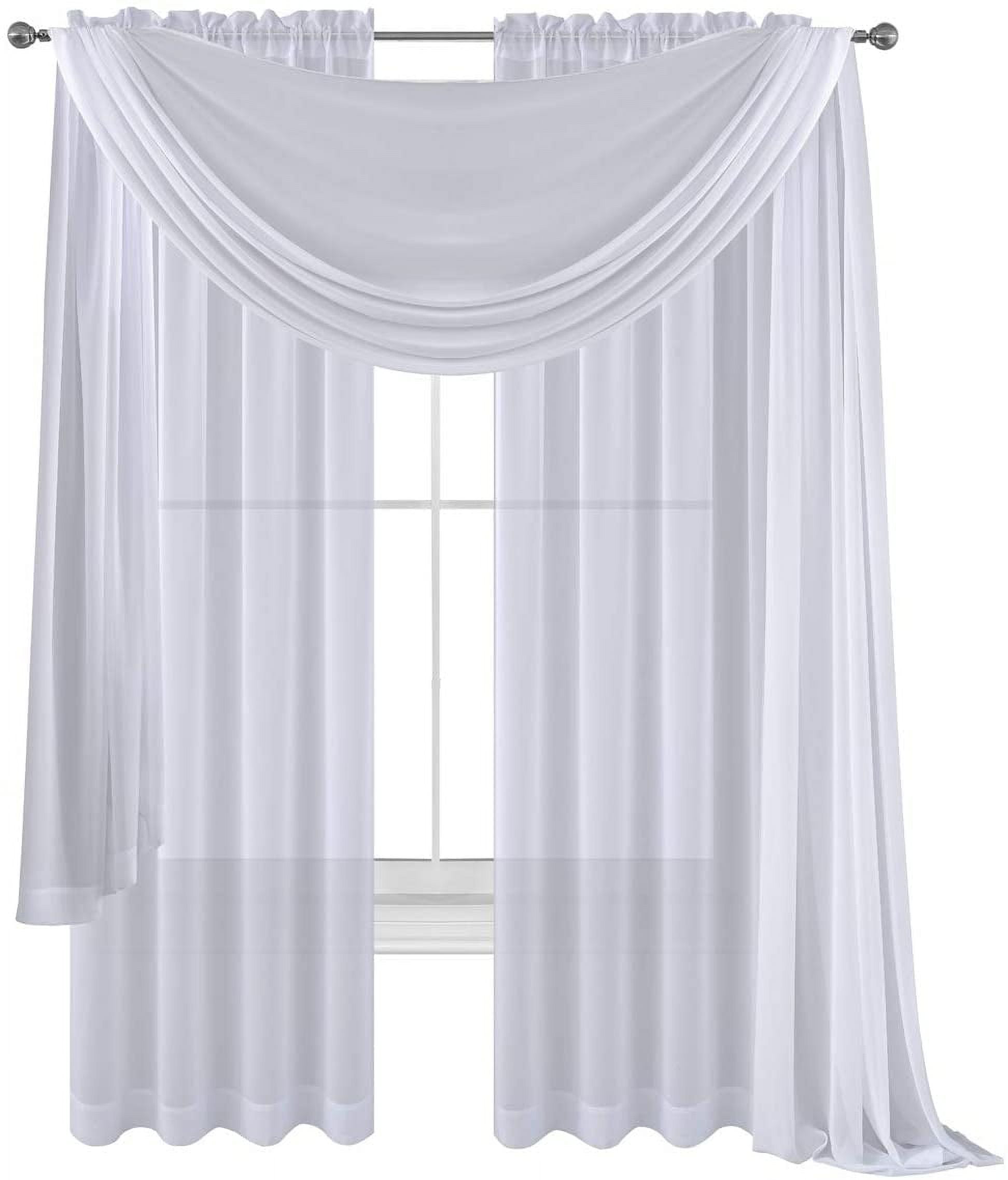 White Drape/Panels/Scarves/Treatment Beautiful Sheer Voile Window ...