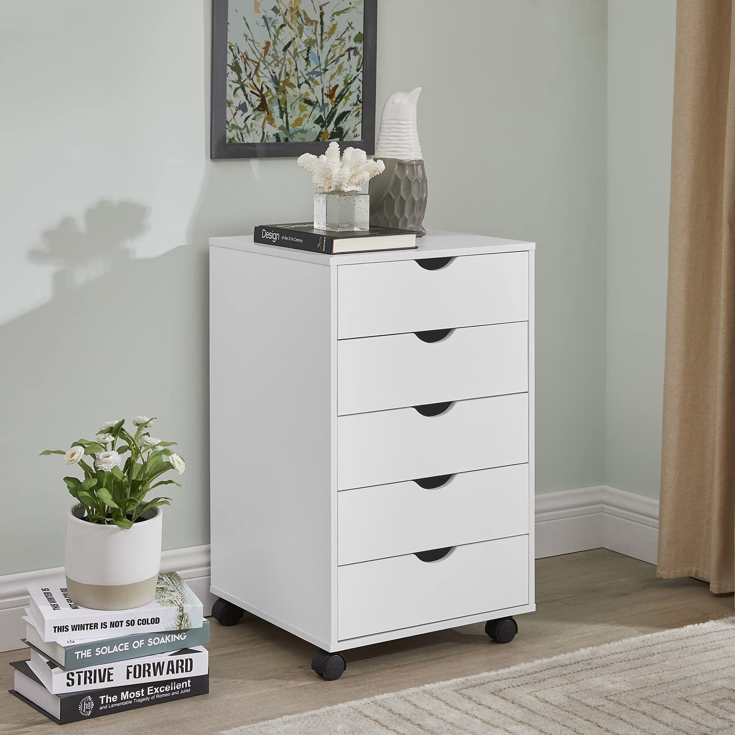 White Drawer Storage White File Cabinets for Home Office Organizer with ...
