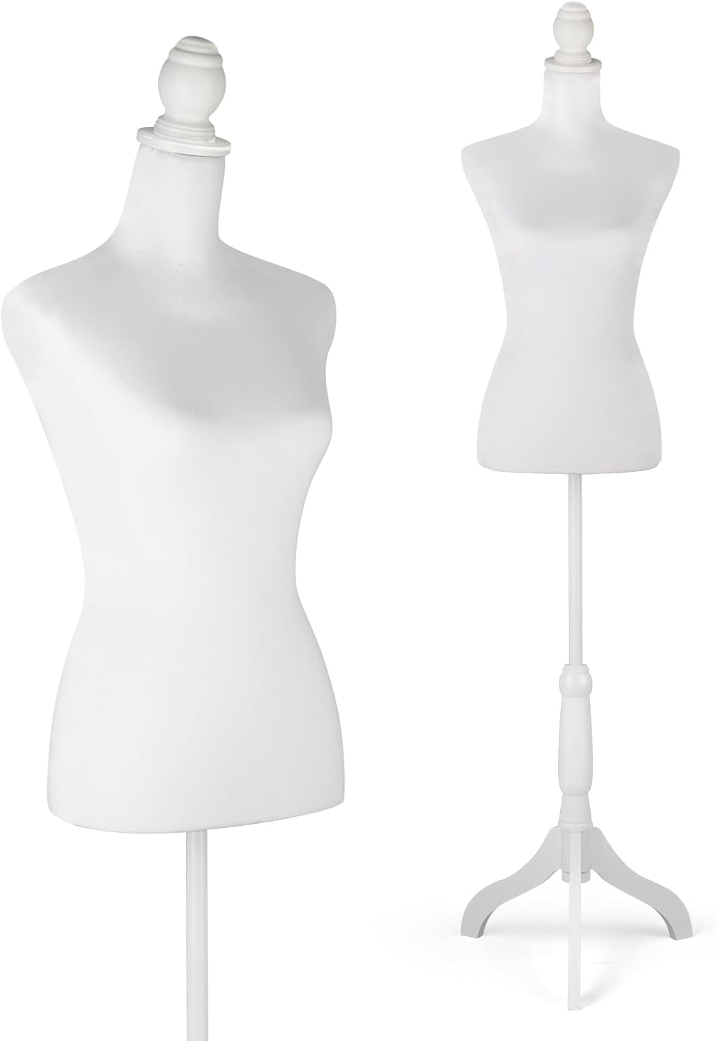 White Dress Form Mannequin, 52''-67'' Height Adjustable Female Torso ...