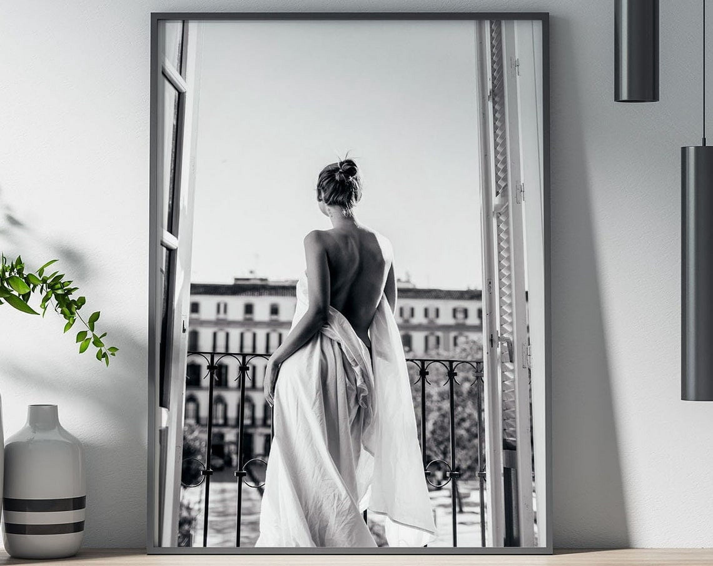 White Dress Open Window Poster, Poster Print, Wall Decor, White Dress ...