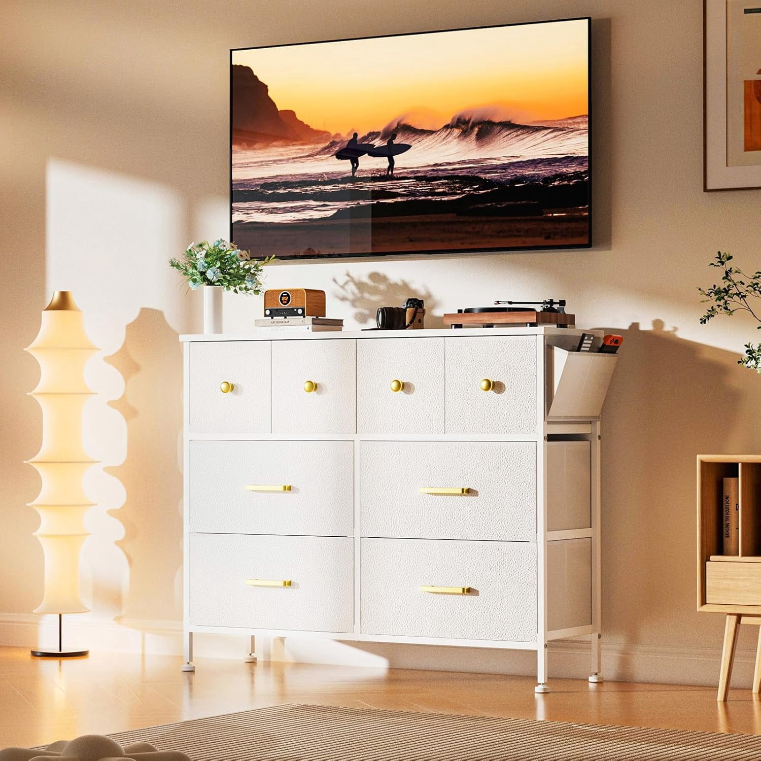 White Dresser for Bedroom with 8 Drawers, Wide Chest of Drawers for ...