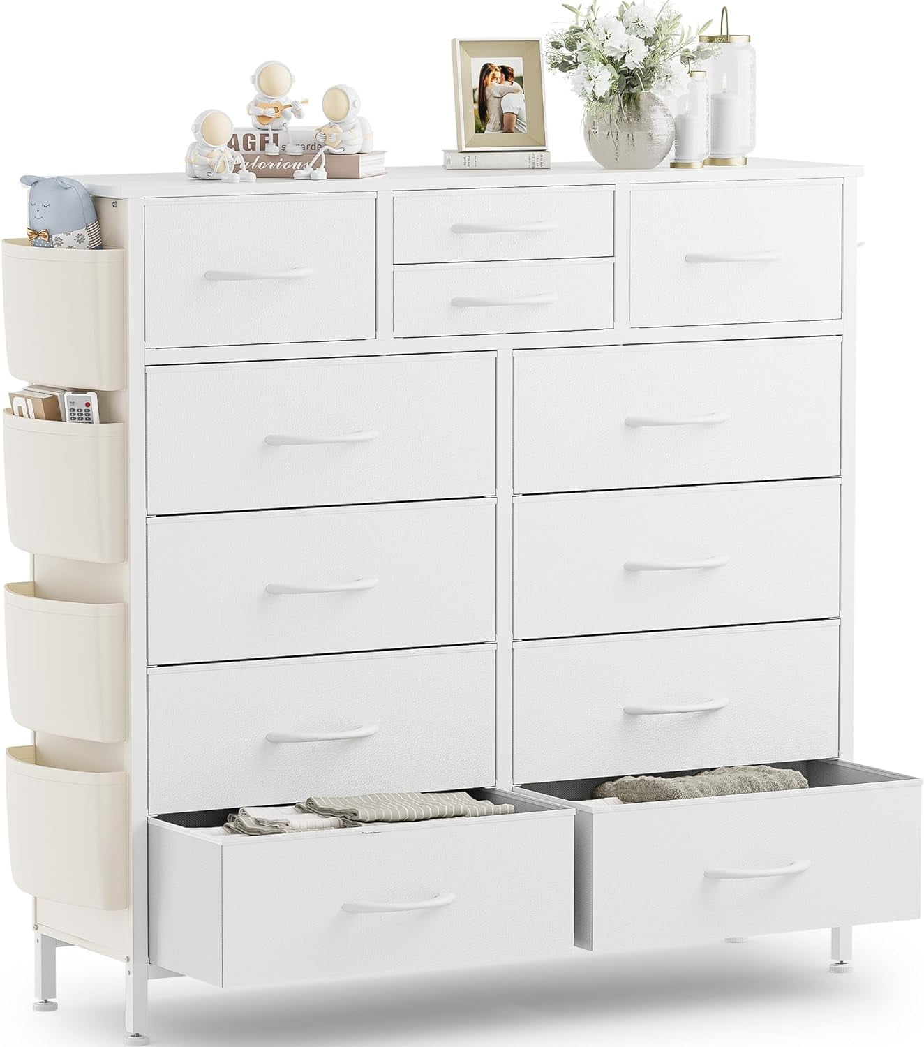 White Dresser for Bedroom, Dressers & Chests of Drawers, Closet Fabric ...