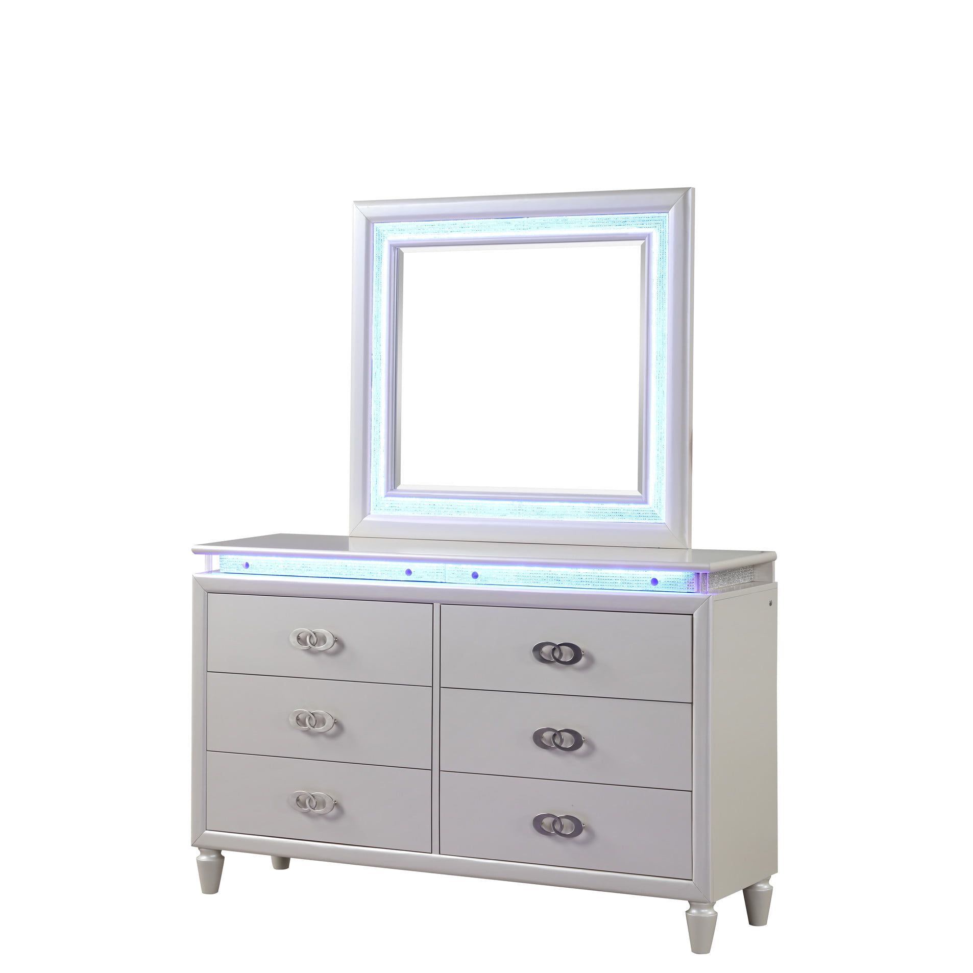 White Dresser With Built-in Led - Alluring And Long-lasting, Solid Wood ...