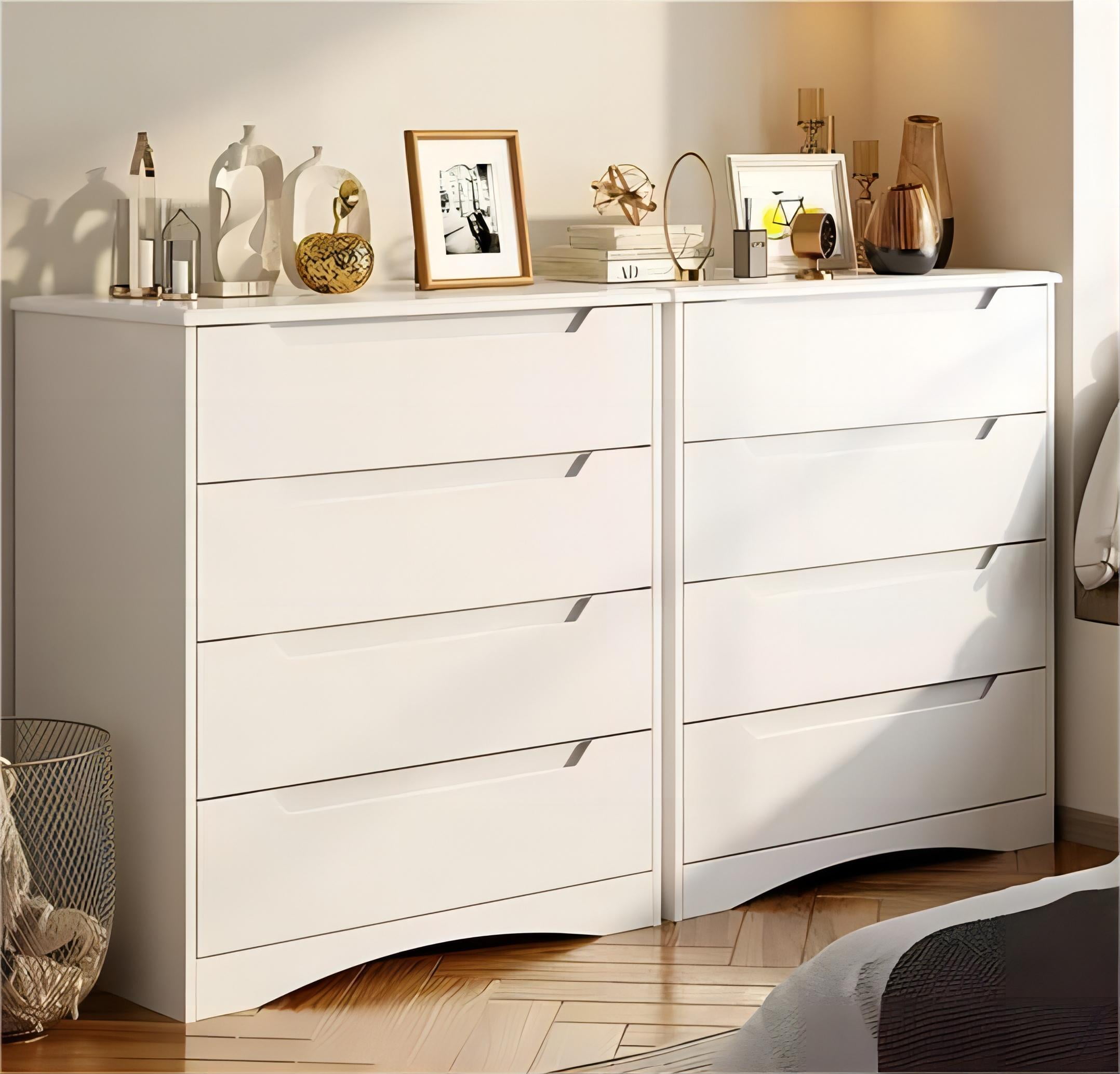 White Dresser, Lofka 4 Drawer Dresser for Bedroom, Chest of Drawers ...