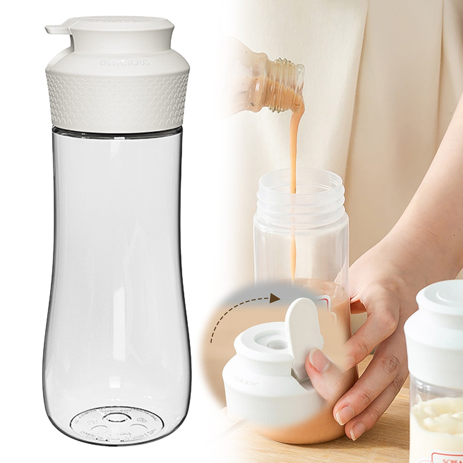 White Drinking Glass Refillable Container Leak Proof Refillable Bottles ...