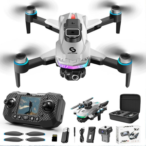 Black High-Performance Drone With Brushless Motors And 4.3 Inch ...