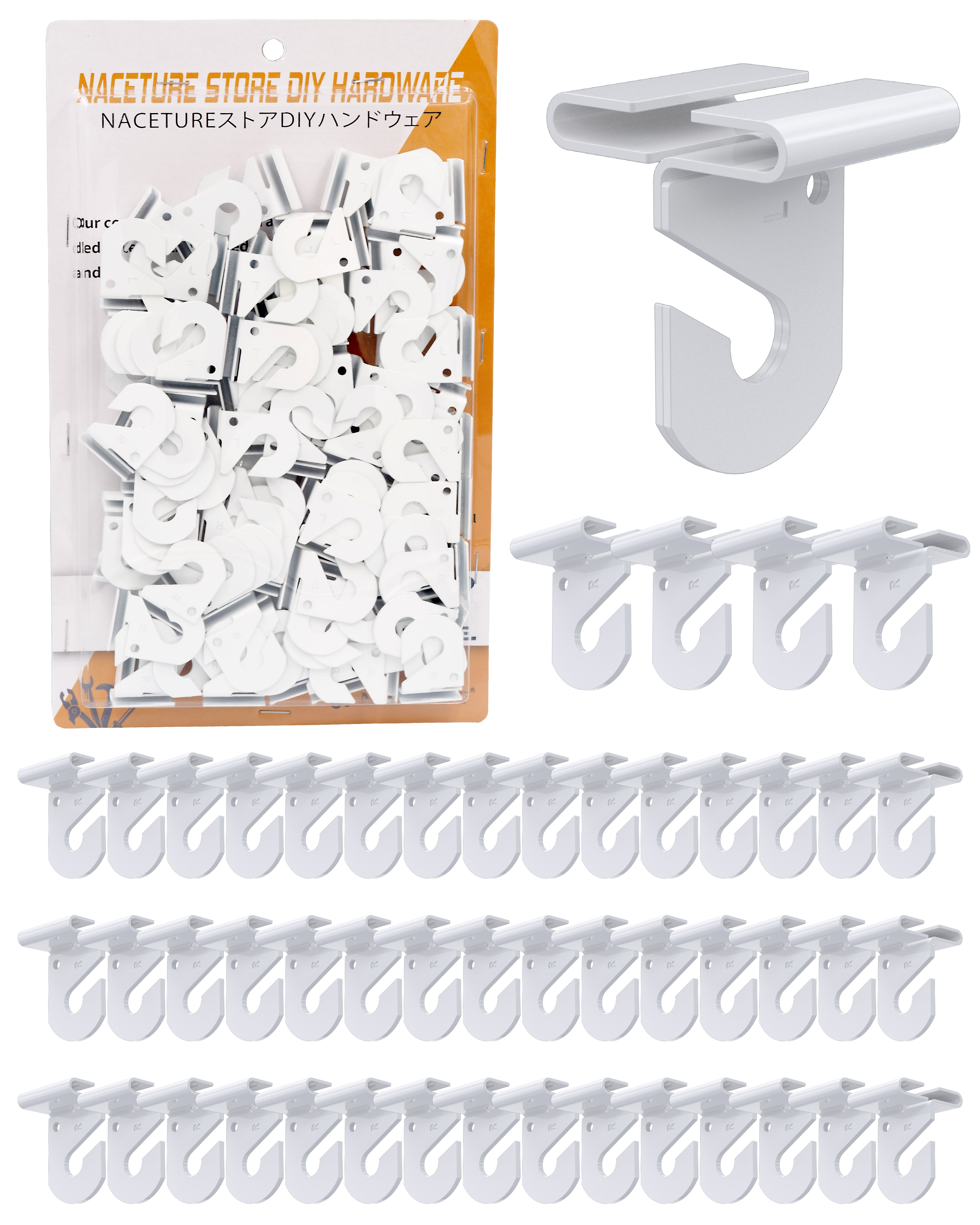 White Drop Ceiling Hook for Hanging – 50 Pcs Ceiling Decorations Hanger ...