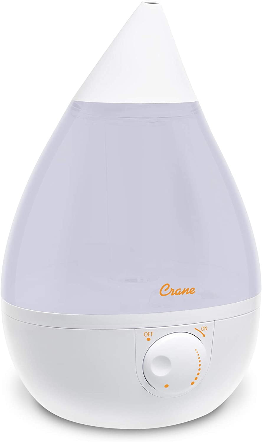 White Drop Ultrasonic Cool Mist Teardrop Humidifier, 1 Gallon Tank ...