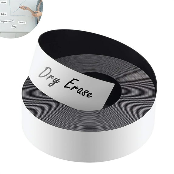 White Dry Erase Magnet Tape, 2" x 10 FT/Roll Blank Magnets Sticky ...