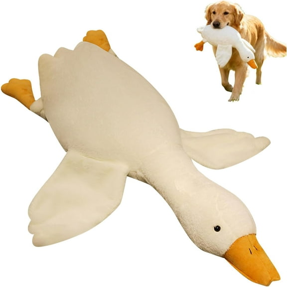 Large Plush White Duck Dog Toy, Realistic Goose Dog Toy 2026 New, Soft ...