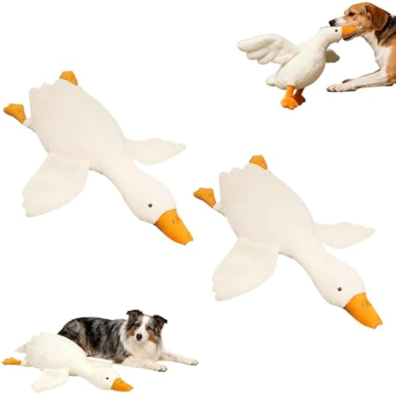 White Duck Dog Toy, Large Plush White Duck Dog Toys Realistic Goose ...