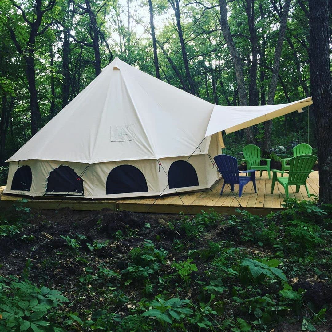 WHITEDUCK Awning for Canvas Bell Tent Complete Canopy with Poles for ...