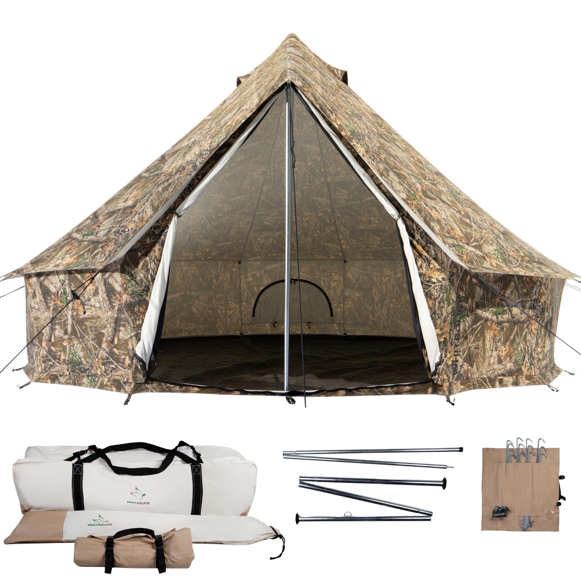 White Duck Outdoors Regatta Canvas Bell Tent w/Stove Jack, Realtree ...