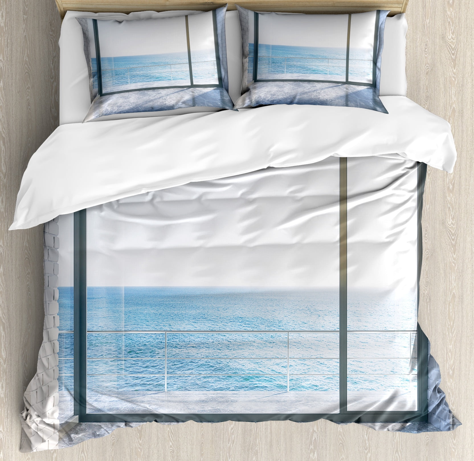 White Duvet Cover Set, Empty Urban Modern Loft Apartment Home with ...