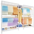 White E12 Max Metal Clothing Closet Storage System Freestanding Garment ...