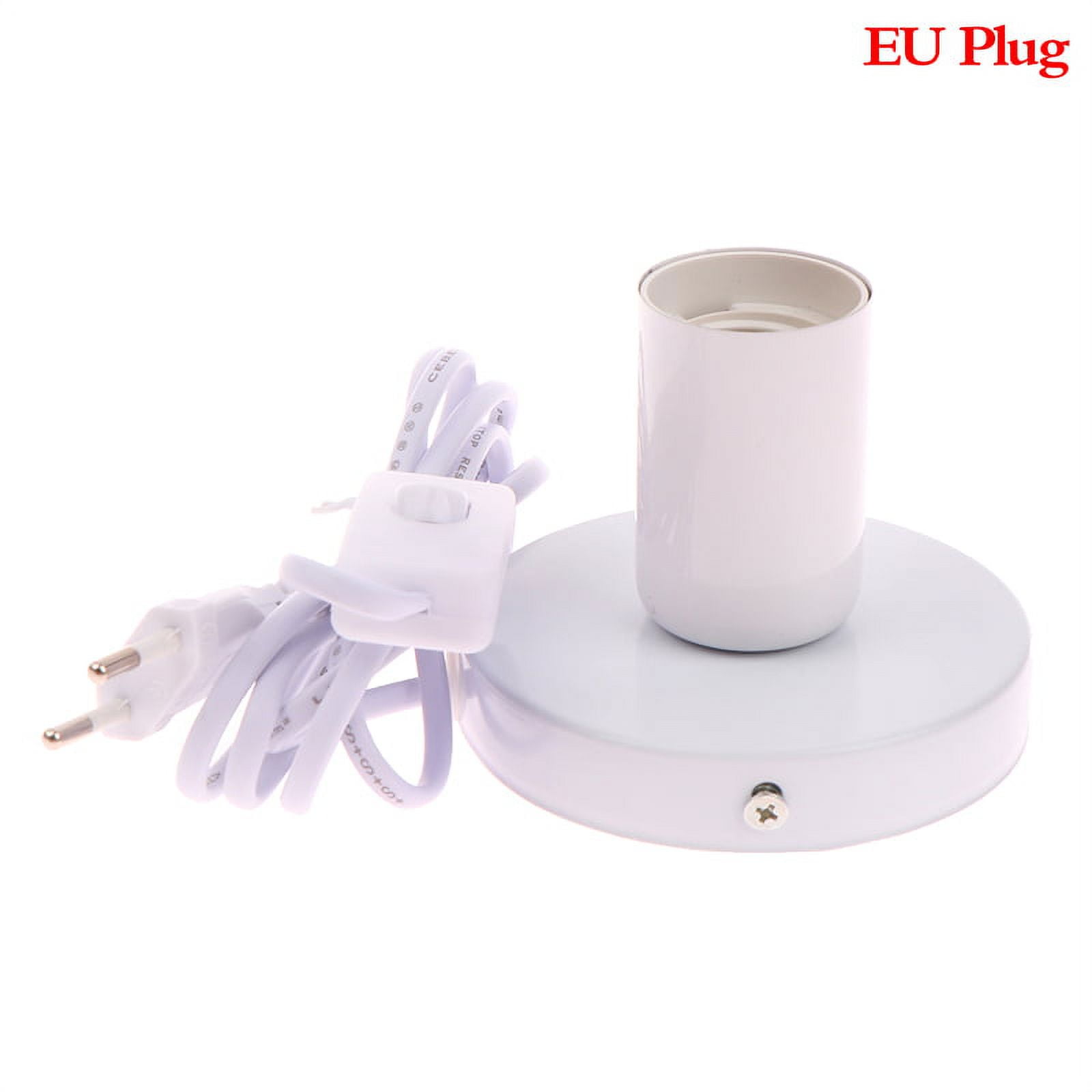 (White EU plug) Polished Metal Desktop Lamp Base Night Light With Line ...