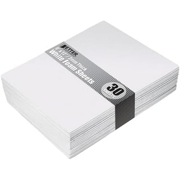 White EVA Foam Sheets, 30 Pack, 2mm Thick, 9 x 12 Inch, White Color, for Arts and Crafts, 30 ...