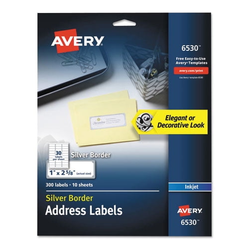 "White Easy Peel Address Labels W/ Border, Inkjet Printers, 1 X 2.63 ...