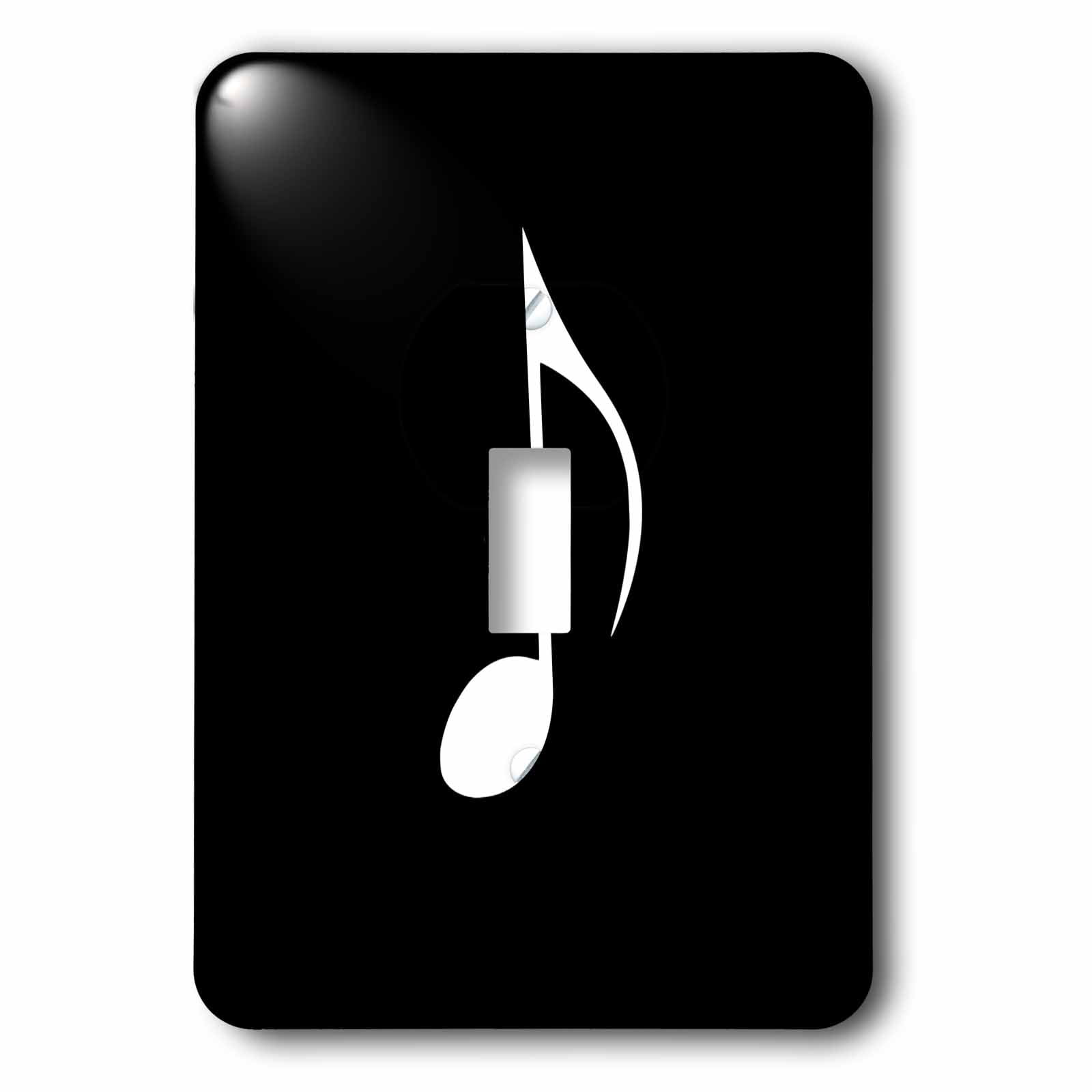 White Eighth Note Music Note on black. One single musical quaver single ...