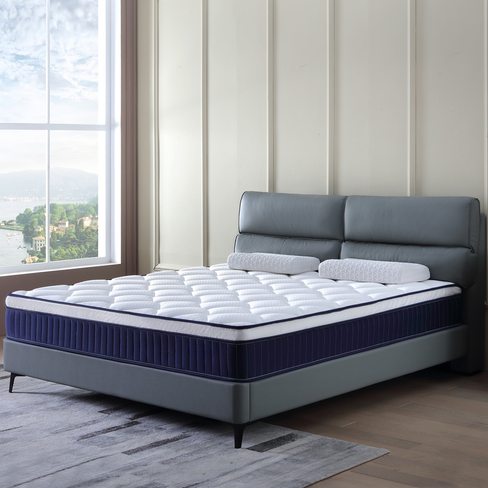 White Electric Adjustable Bed Backrest with 300lb Capacity, 4-68 ...