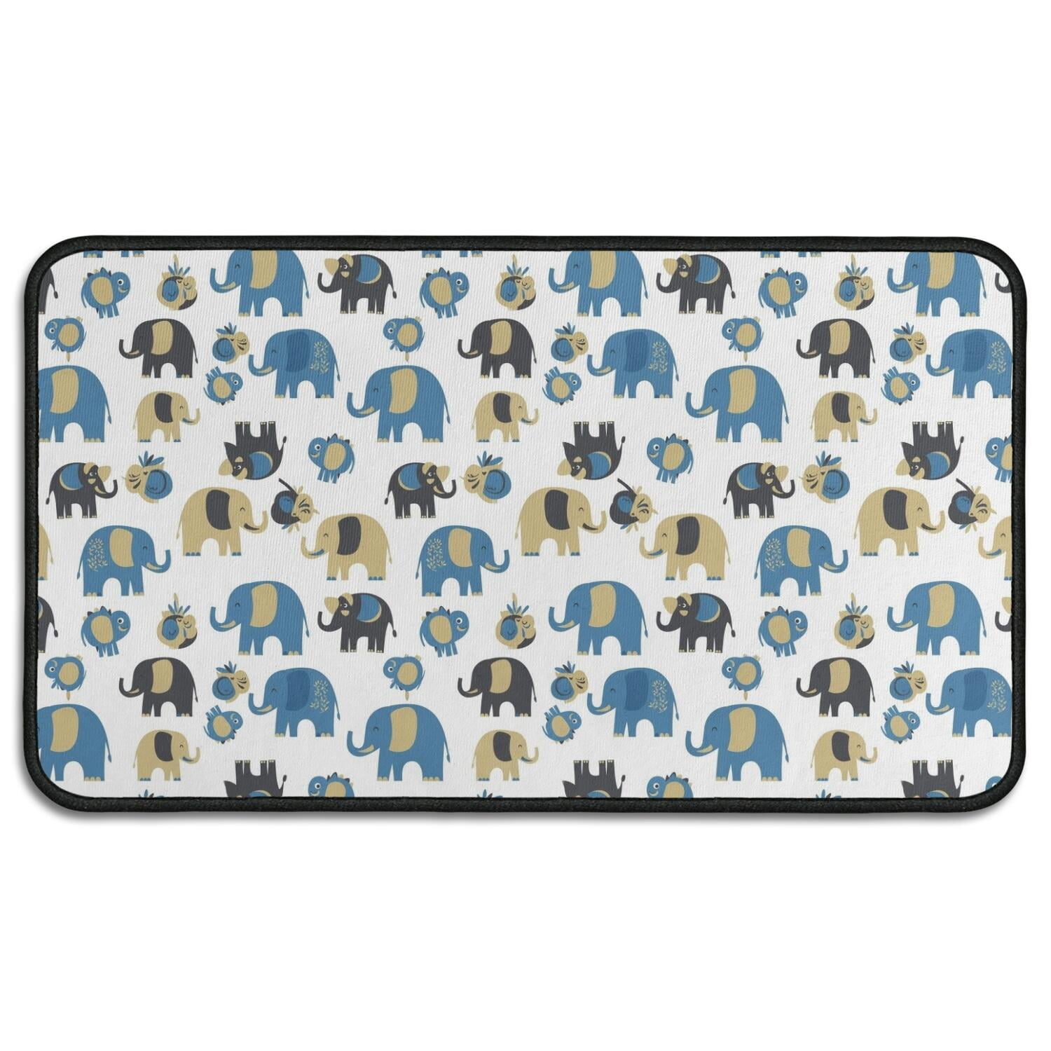 White Elephant Pattern Door Rugs,Washable Non Slip Door Mats Indoor ...