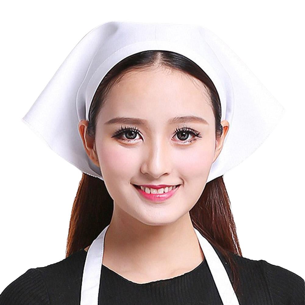 White Etriangular Scarf Work Hat Restaurant Head Scarf Catering Men And ...