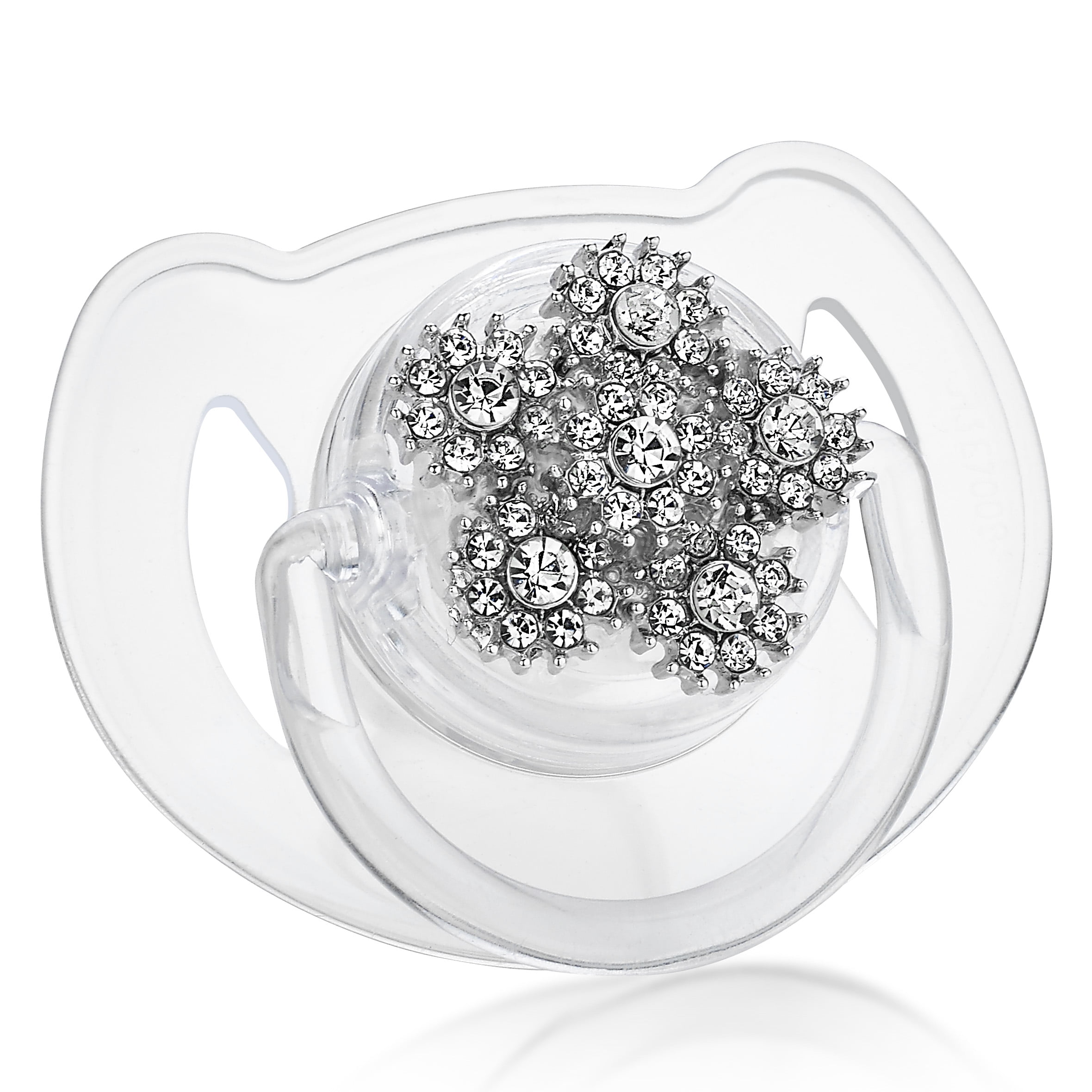 White Exquisite Flower Crystal Pacifier - Walmart.com