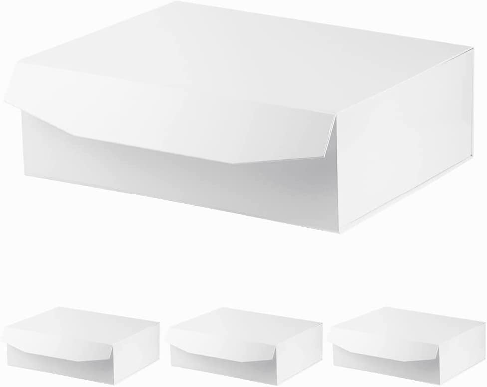 White Extra Large Gift Box with Lid 4 Pcs 16.5 x 13 x 5.3 Inches, Gift ...
