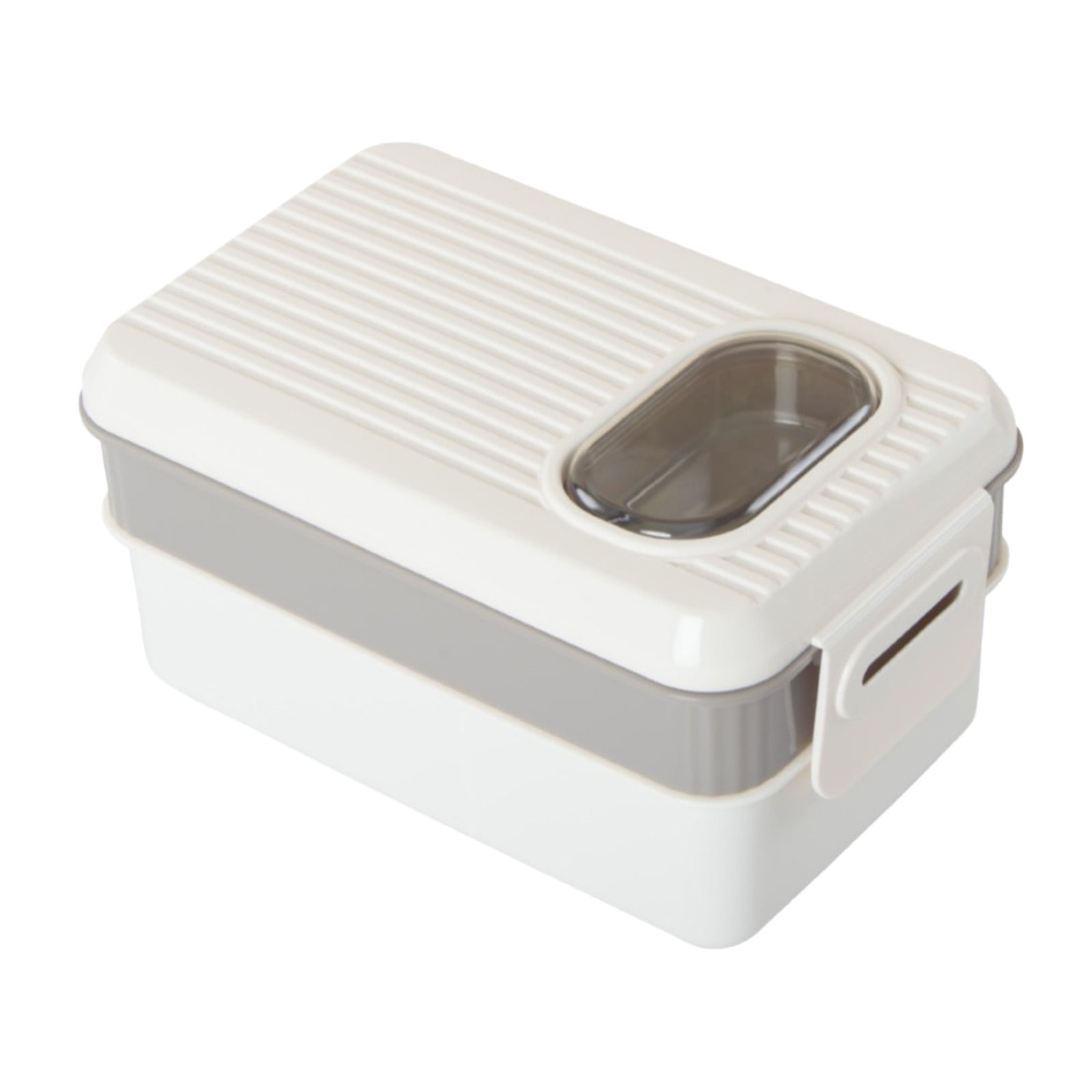 White Extra-Lunch Container Set With 3-Compartment Organization And ...