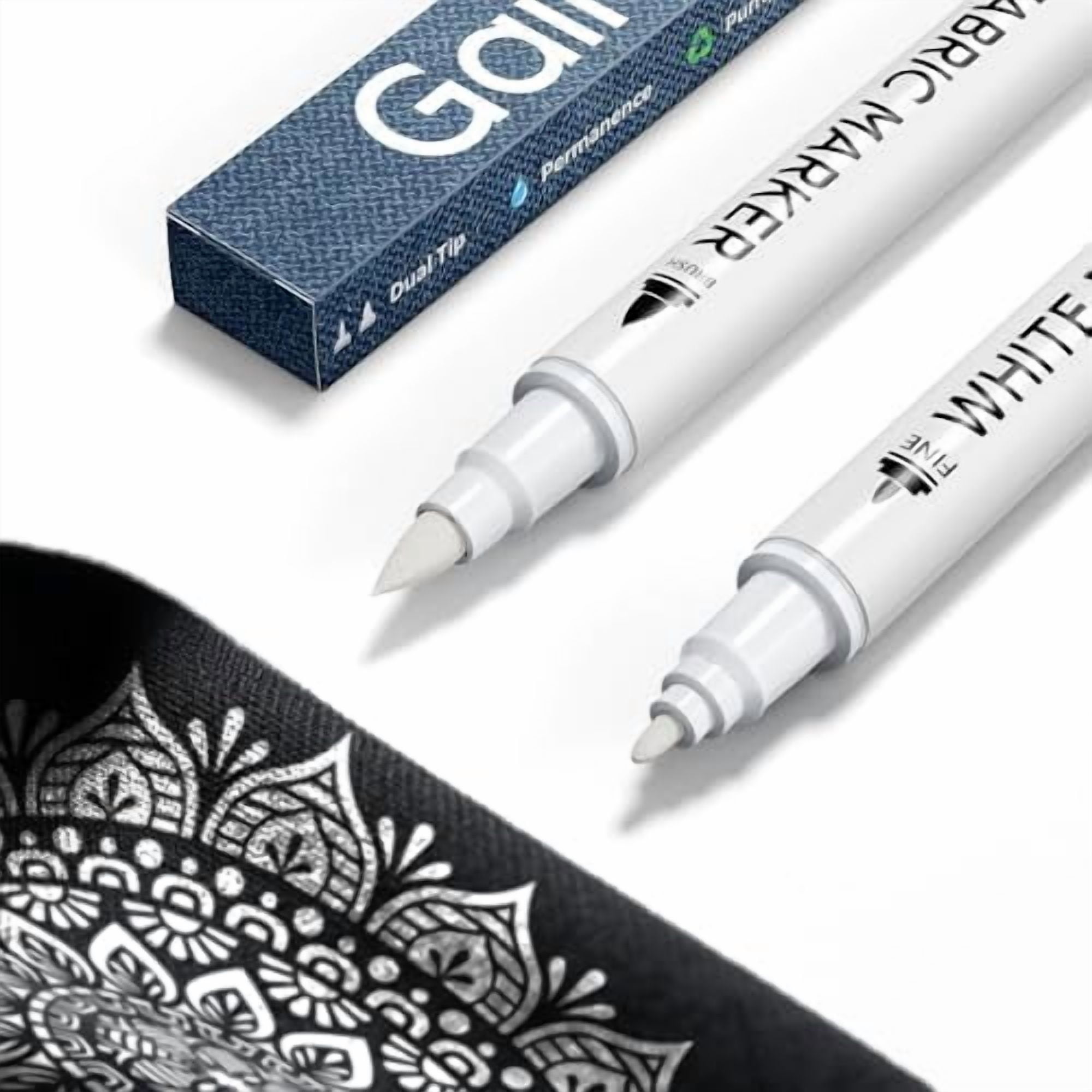 White Fabric Marker for Dark Clothes - Wash-Resistant, No Bleed, Quick ...
