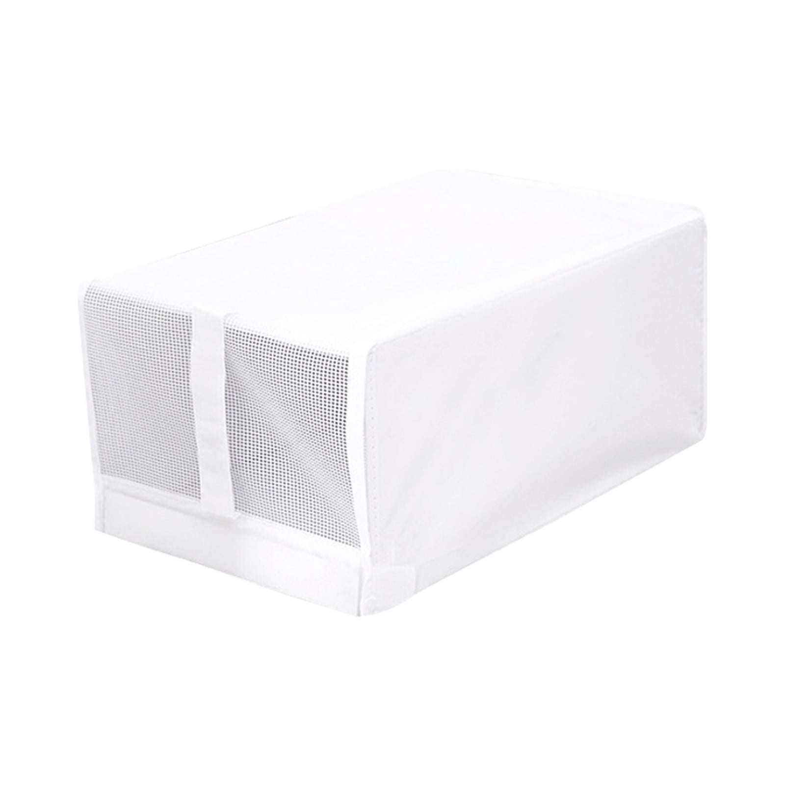 White Fabric Storage Box with Lid, Hook and Loop Oxford Fabric Storage ...
