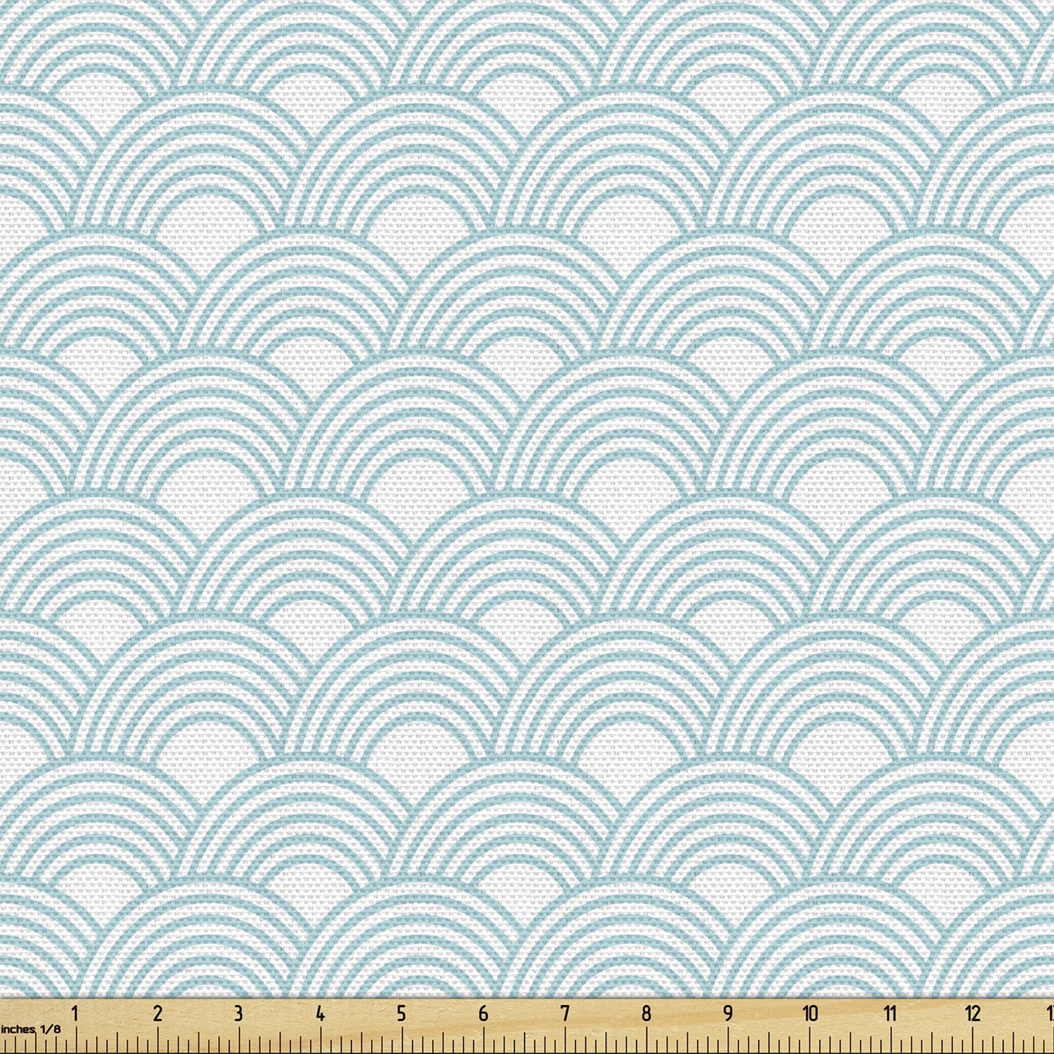 White Fabric by the Yard, Big and Nested Circles Lapping over ...
