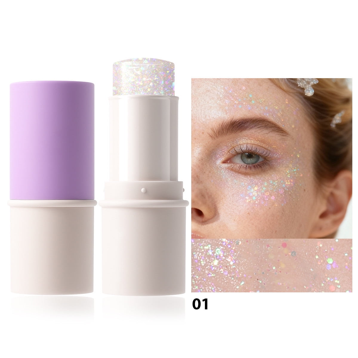 White Face and Body Glitter Stick, Sparkly Face Glitter Makeup ...
