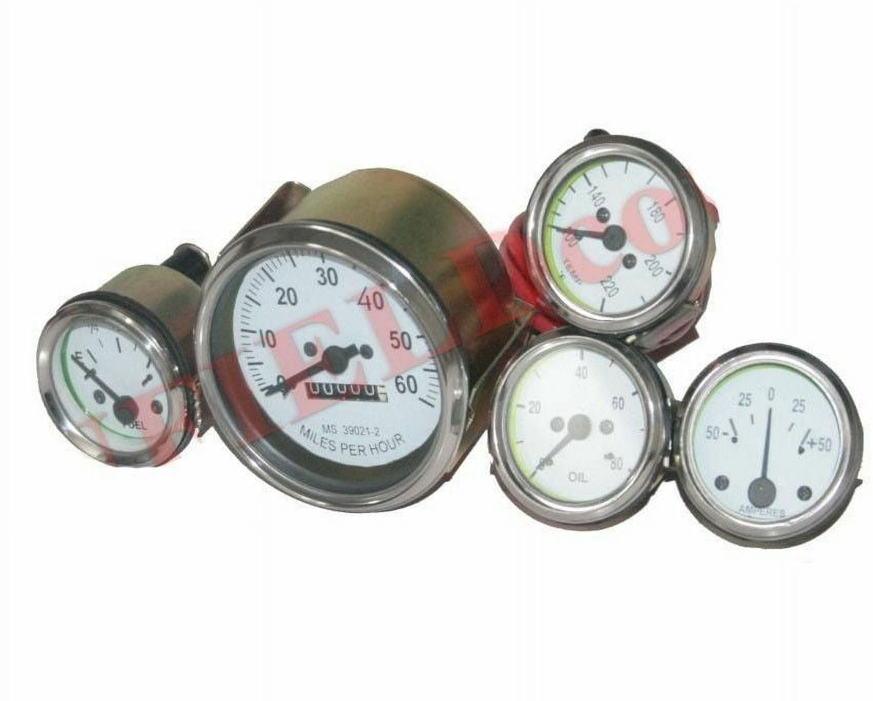 White Face Speedometer Speedo Temperature Oil Fuel Gauge For Willys MB ...