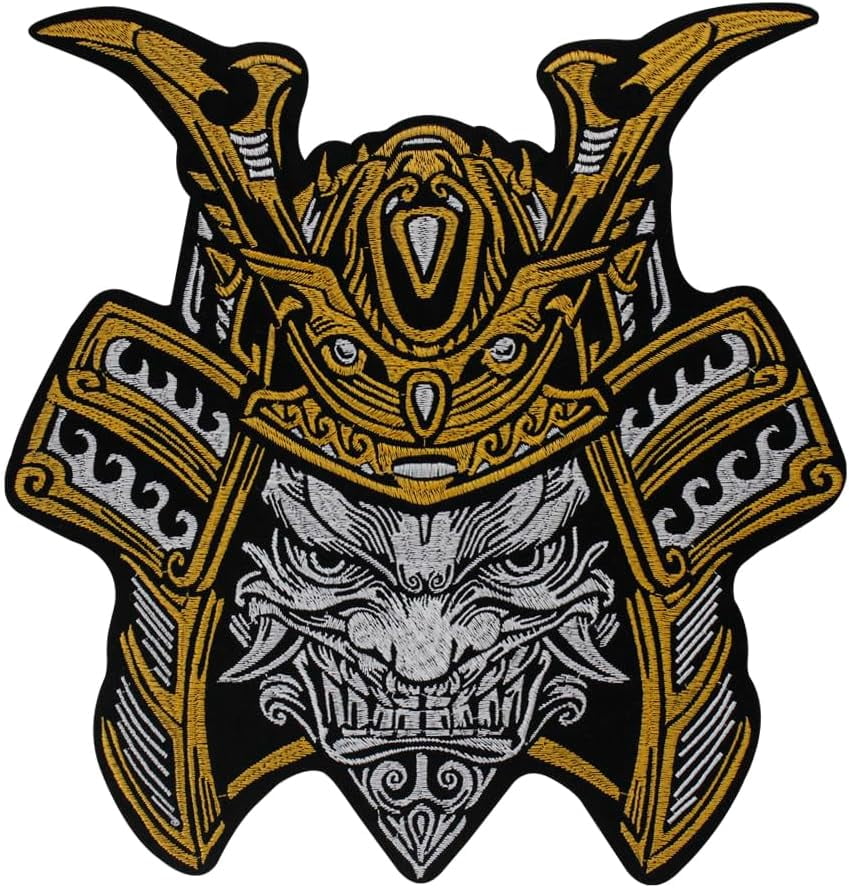 White Faced Armored Warrior Embroidered Patches Iron on Patches for ...