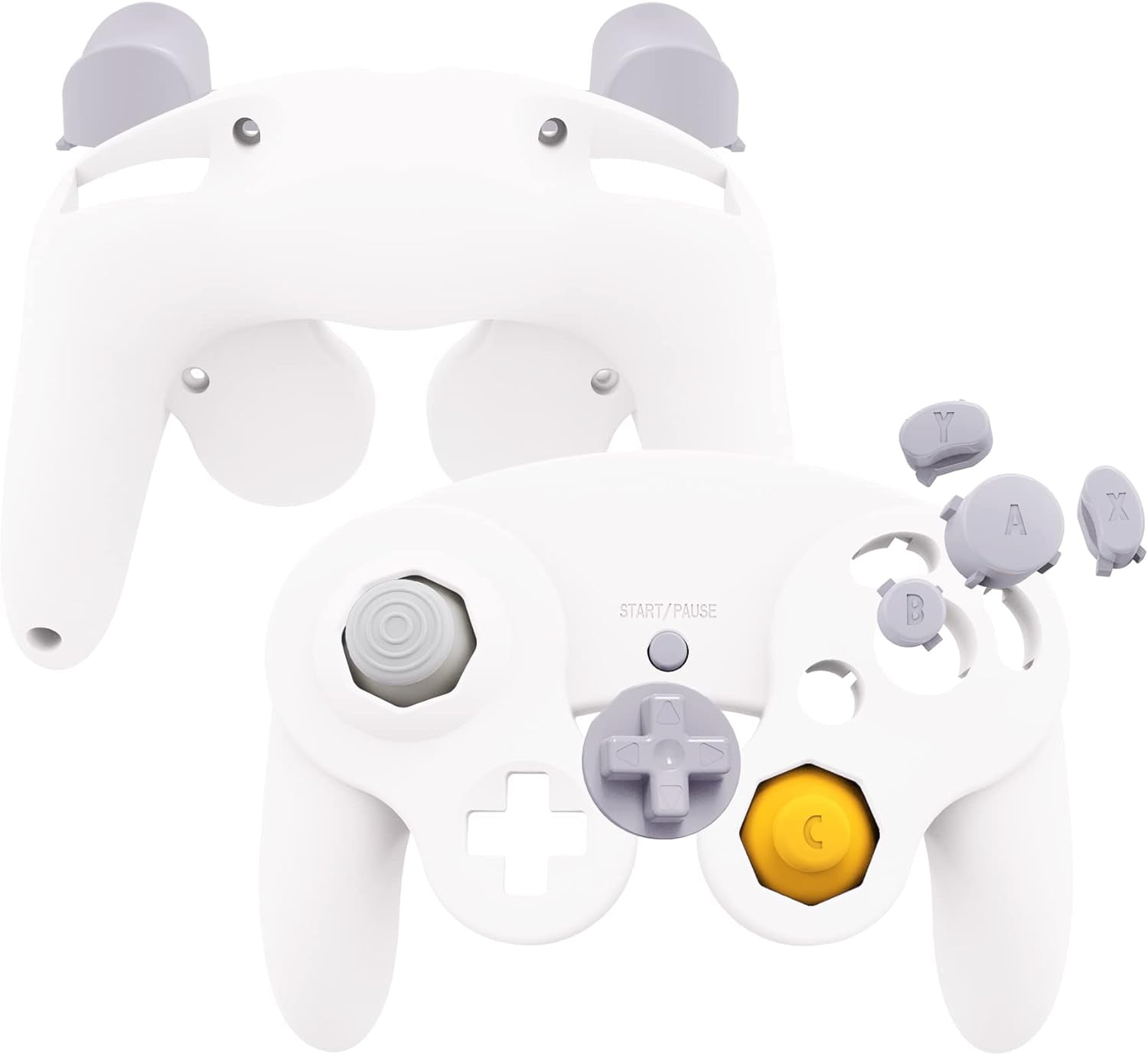 White Faceplate Backplate for Nintendo Gamecube Controller, DIY ...