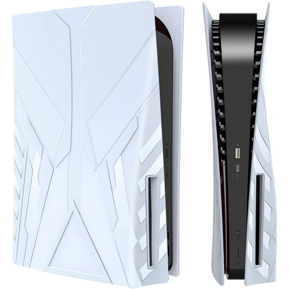 White Faceplate Compatible with PS5 Disc Edition - Hard Side Plate Case ...