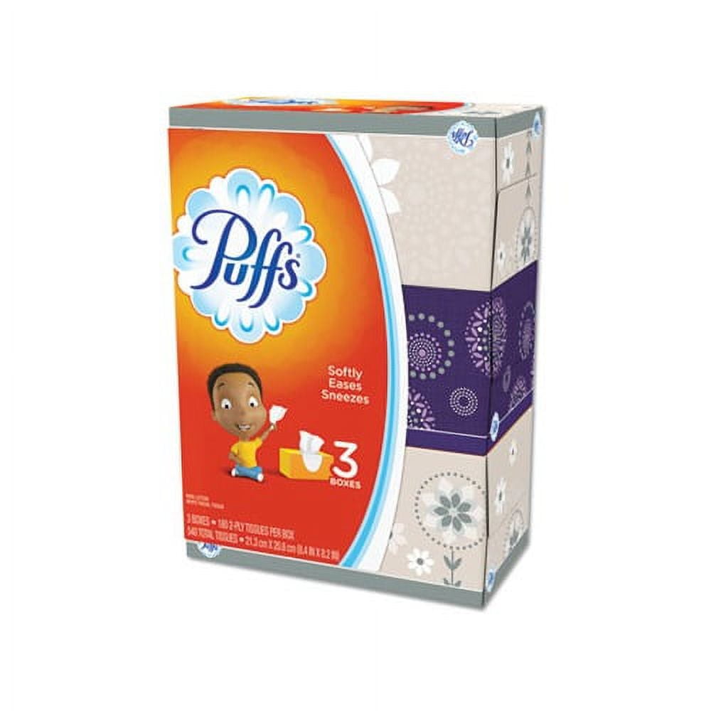 White Facial Tissue 2-Ply, White, 180 Sheets/Box, 3 Boxes/Pack, 8 Packs ...