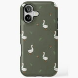 White Farm Goose Clip Art Style Phone Case with iPhone 17 to 11 Pro Max ...