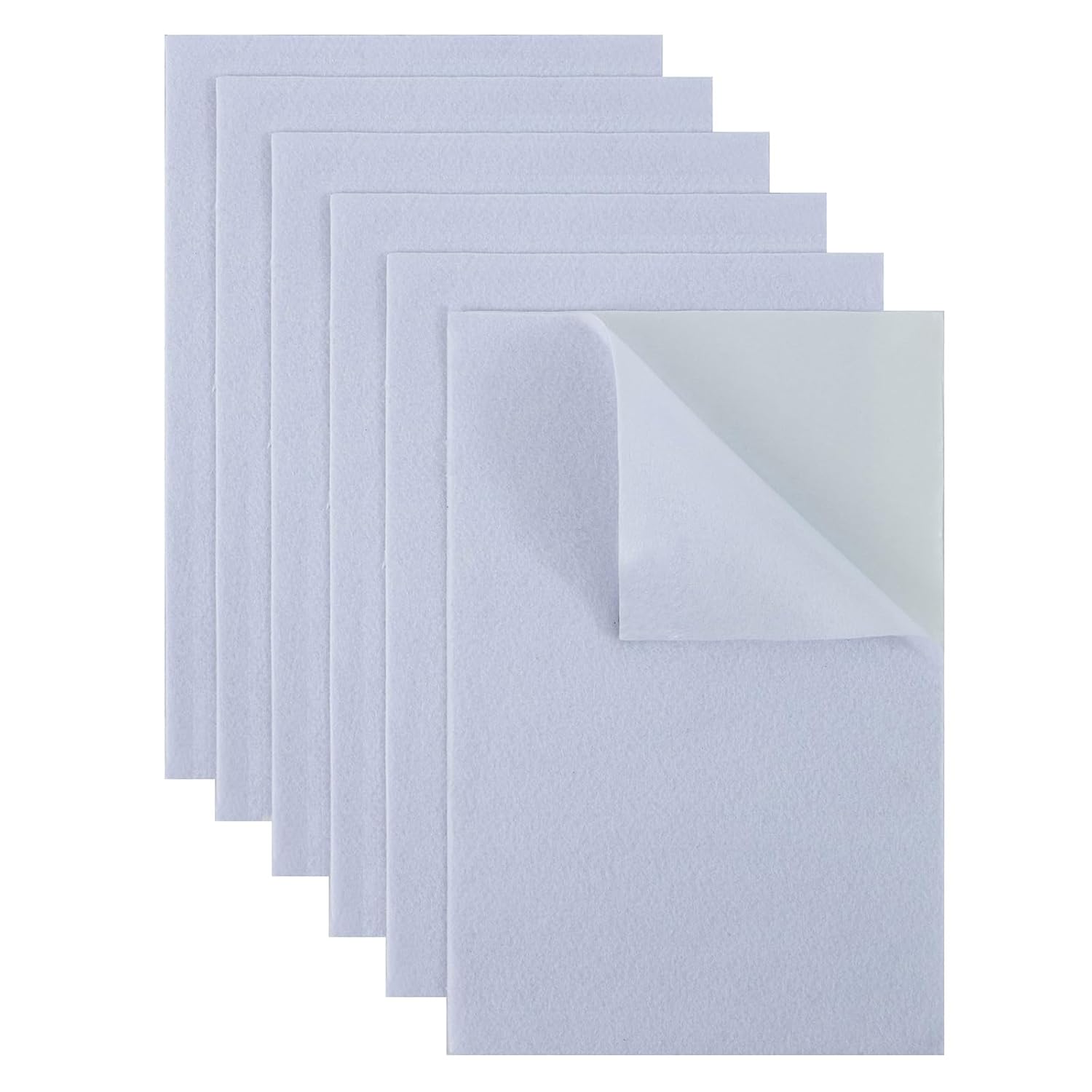 White Felt Fabric，6PCS Self Adhesive Felt Sheet,Self-Adhesive Fabric ...