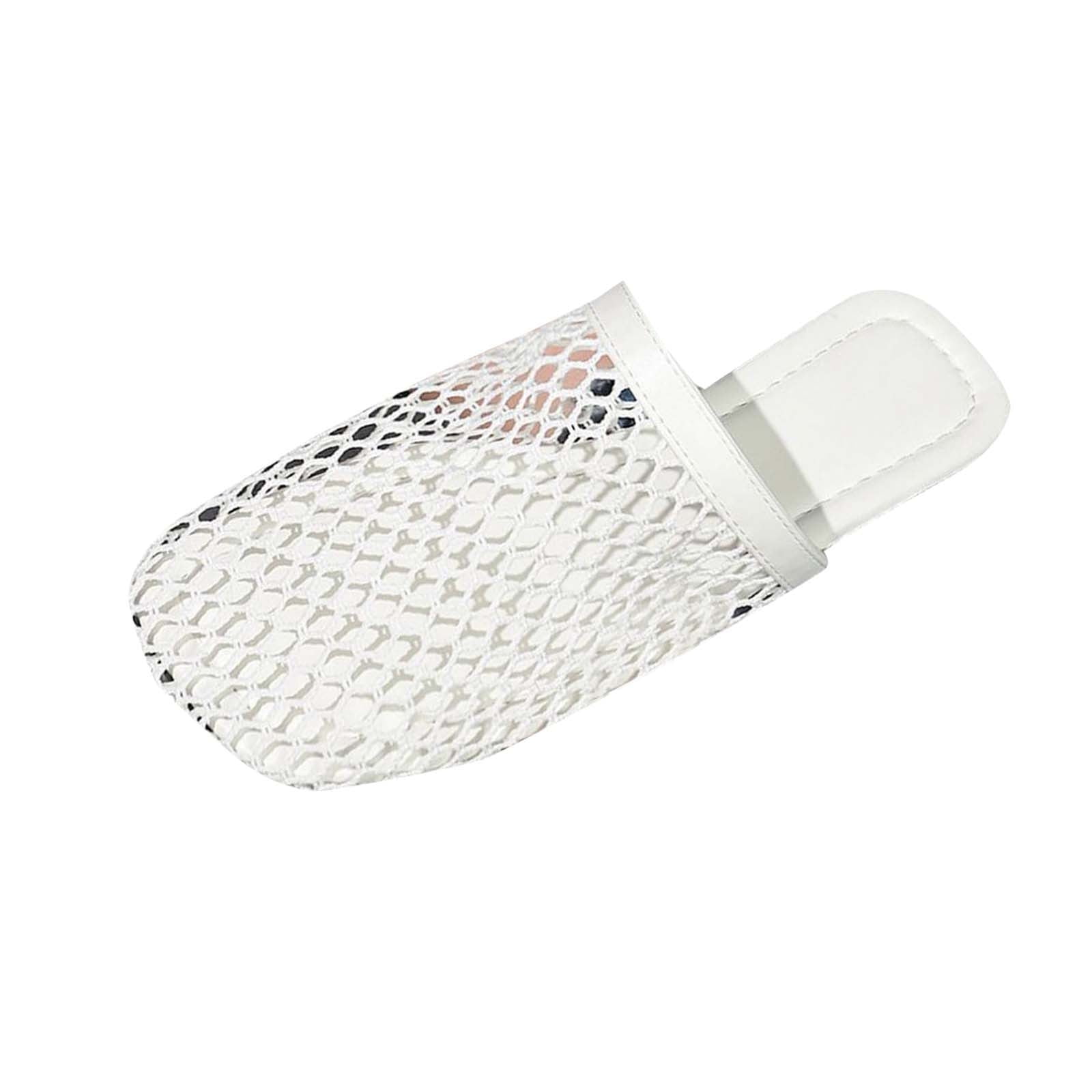 White Female Fishnet Woven Hollow Roman Sandals, Pvc Sole Mesh Sandals ...